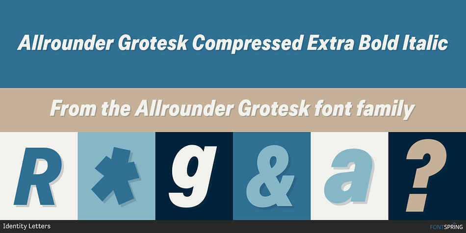 Allrounder Grotesk Compressed Extra Bold Italic Font