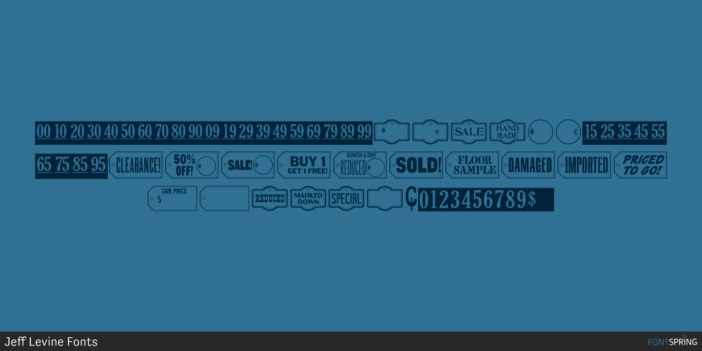 Price Tags JNL Font