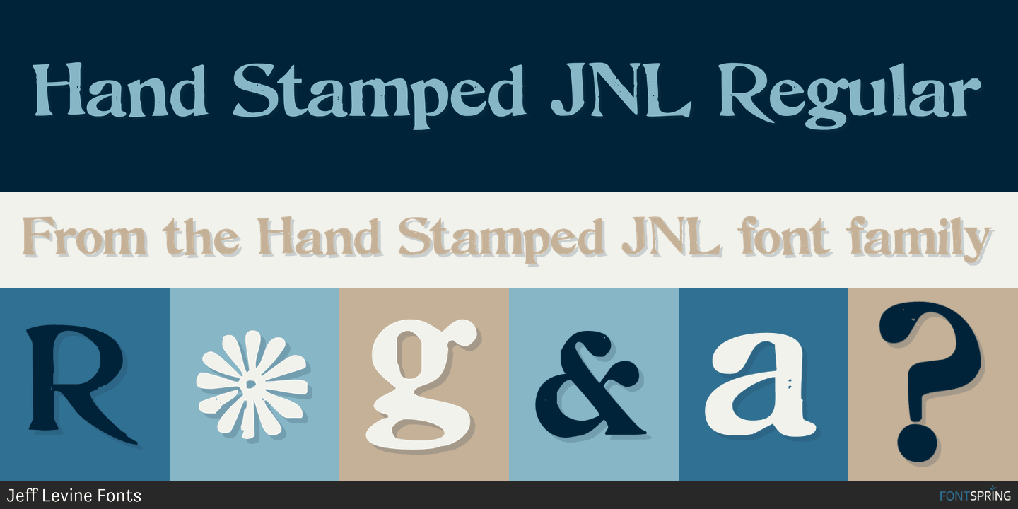Hand Stamped JNL Font