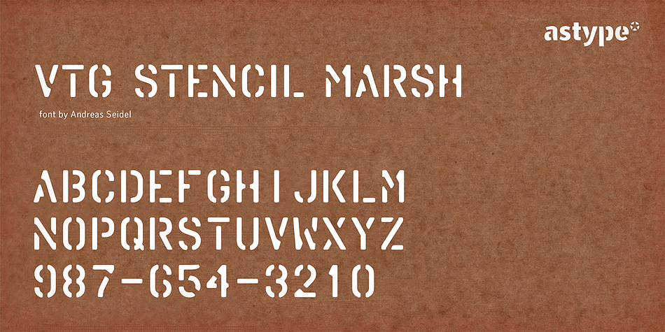 Vtg Stencil Marsh Font