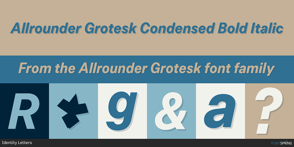 Allrounder Grotesk Condensed Bold Italic Font