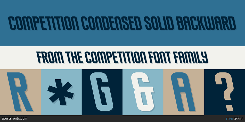 Competition Condensed Solid Backward Font