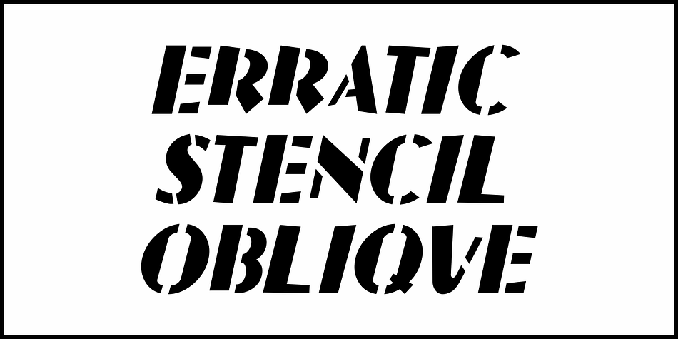 Erratic Stencil JNL Font