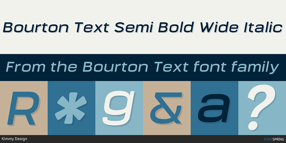 Bourton Text Semi Bold Wide Italic Font