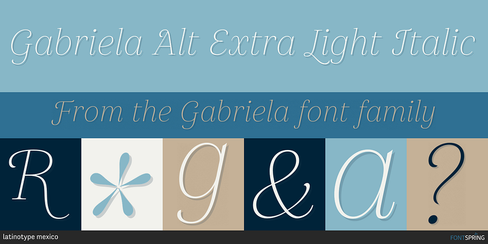 Gabriela Alt Extra Light Italic Font