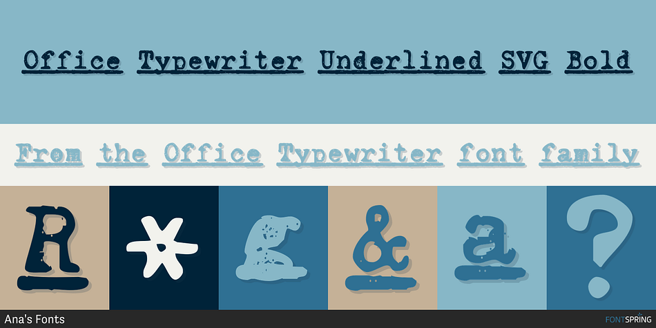Office Typewriter Underlined SVG Bold Font