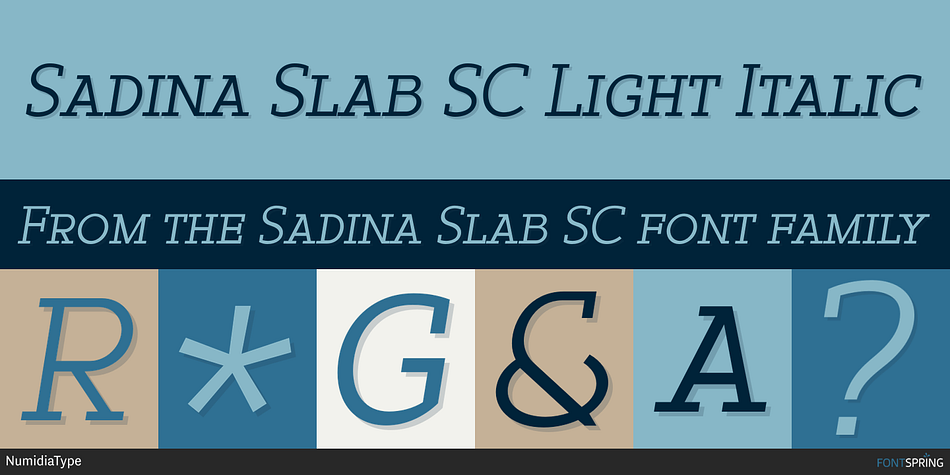 Sadina Slab SC Light Italic Font