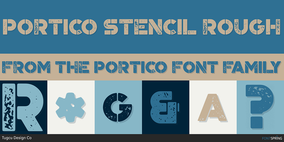 Portico Stencil Rough Font