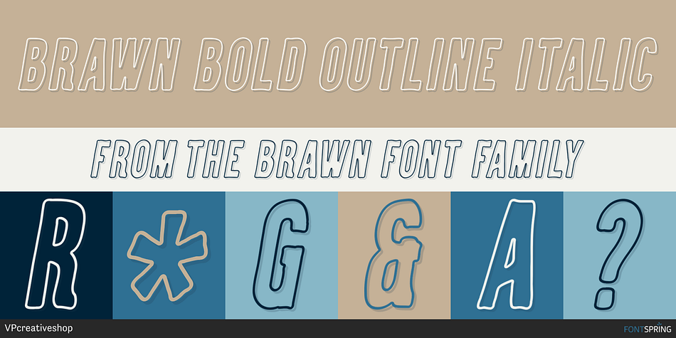 Brawn Bold Outline Italic Font