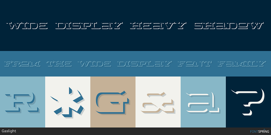Wide Display Heavy Shadow Font