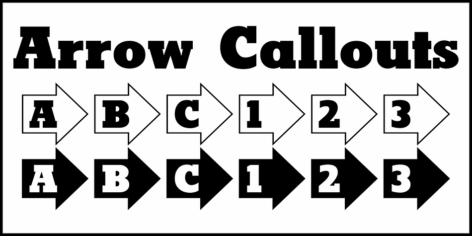 Arrow Callouts JNL Font
