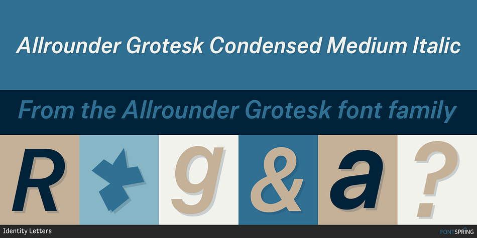 Allrounder Grotesk Condensed Medium Italic Font