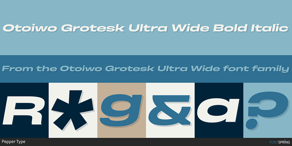 Otoiwo Grotesk Ultra Wide Bold Italic Font