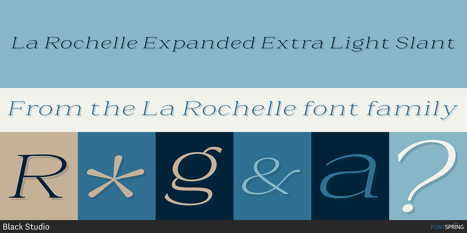 La Rochelle Expanded Extra Light Slant Font