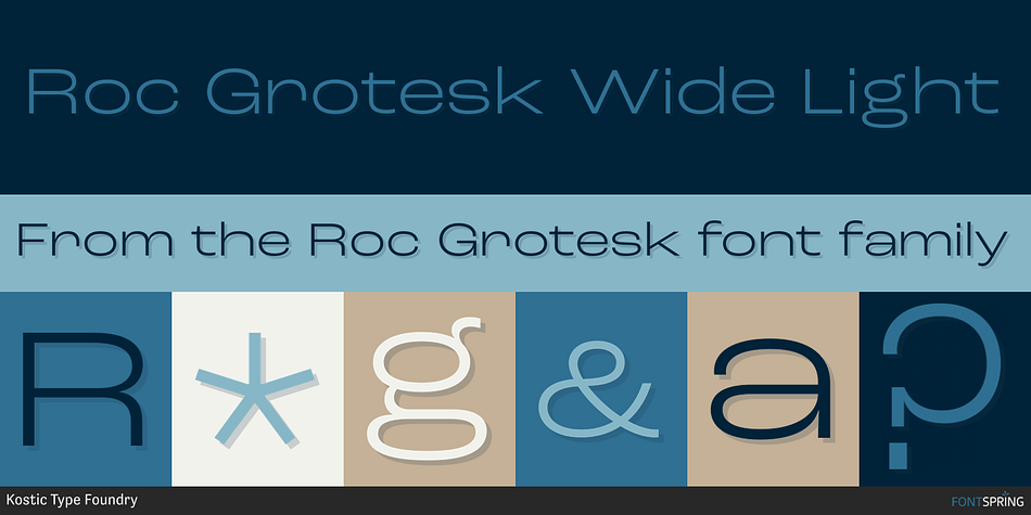 Roc Grotesk Wide Font Collection by Kostic Type Foundry