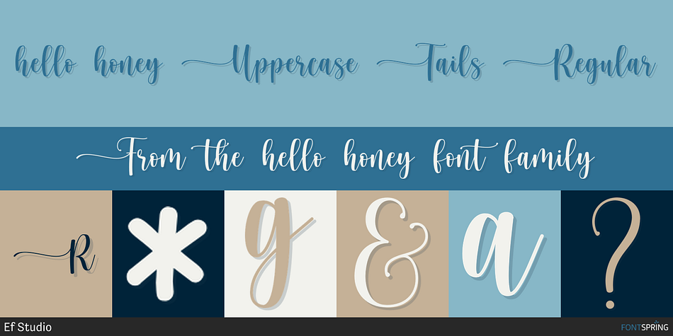 hello honey Uppercase Tails Regular Font