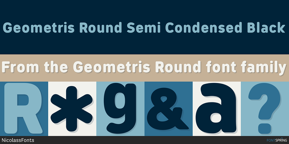 Geometris Round Semi Condensed Black Font