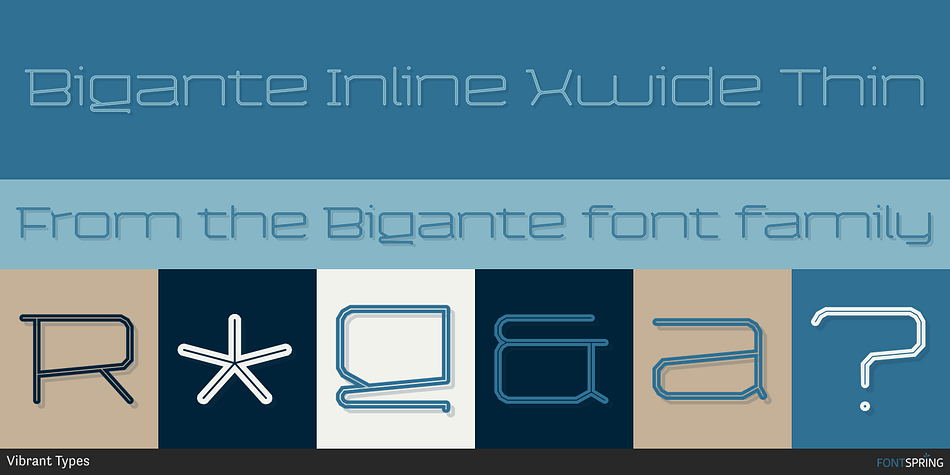 Bigante Inline Xwide Thin Font