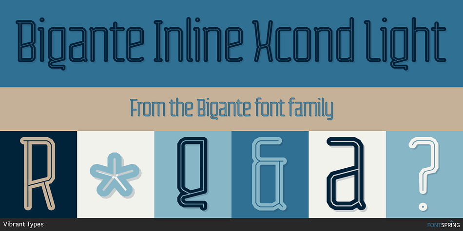 Bigante Inline Xcond Light Font