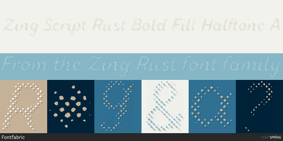 Zing Script Rust Bold Fill Halftone A Font
