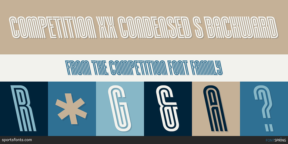 Competition XX Condensed S Backward Font