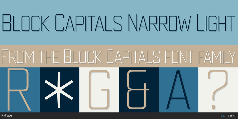 Block Capitals Narrow Light Font