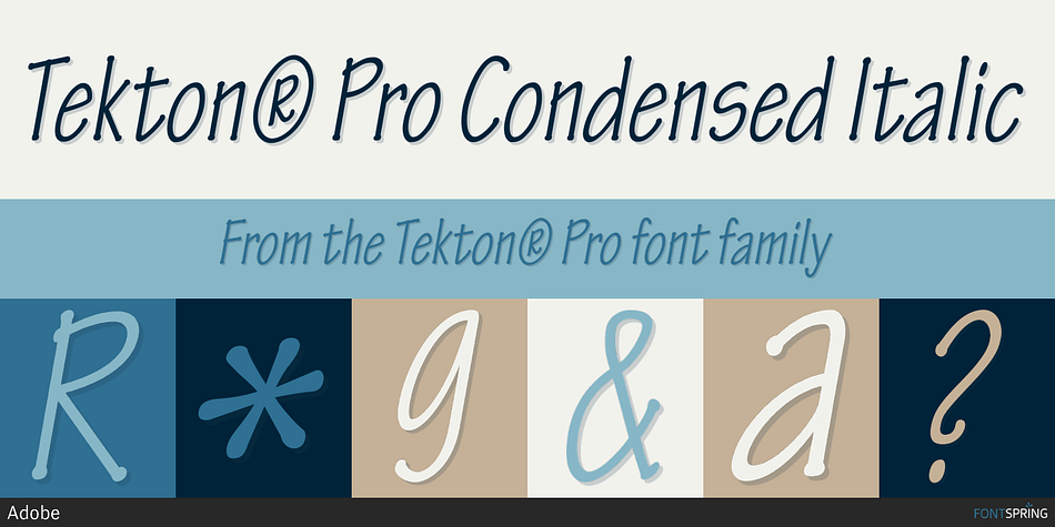 Tekton® Pro Condensed & Extended Font Collection by Adobe
