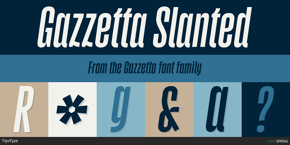 Gazzetta Slanted Font