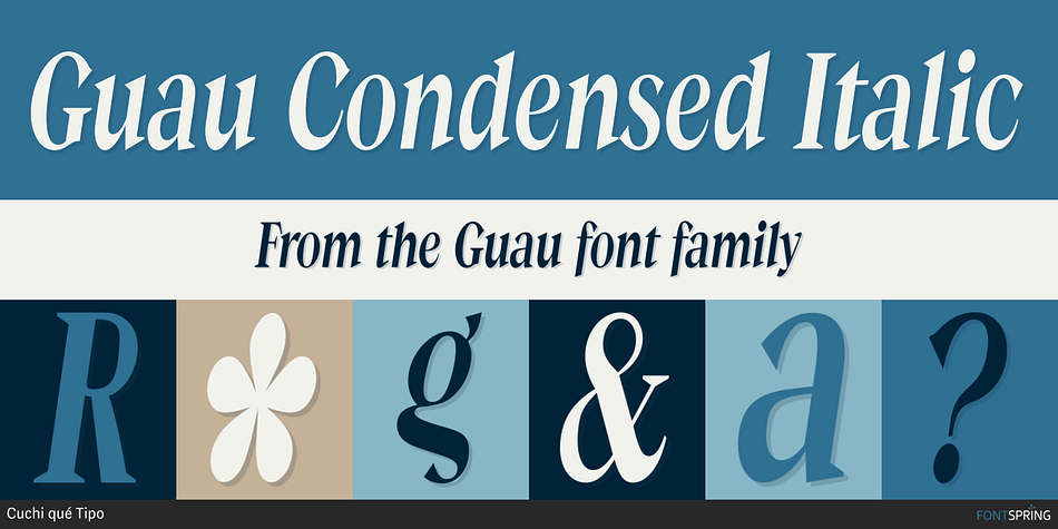 Guau Condensed Italic Font