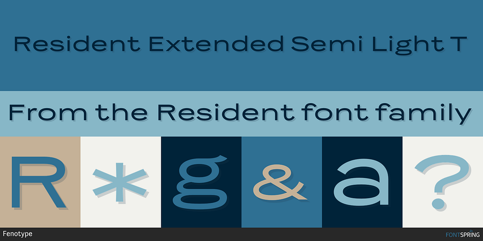 Resident Extended Semi Light T Font