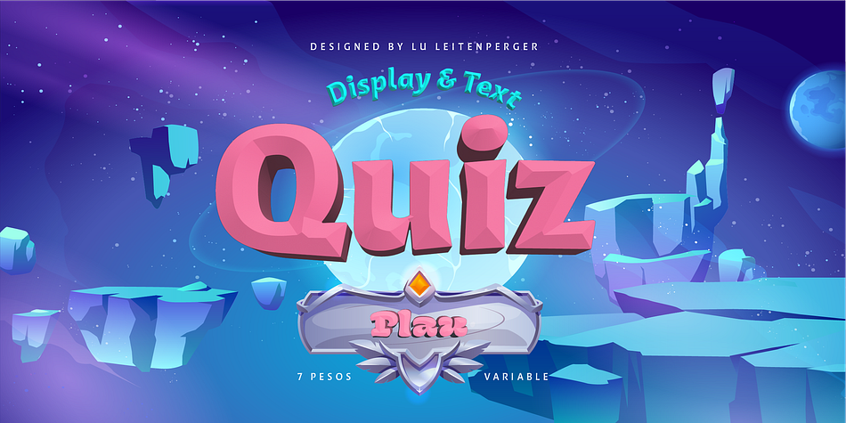 Quiz Semi Bold Italic Font