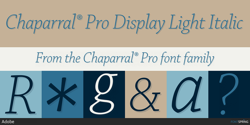 Chaparral® Pro Font | Fontspring