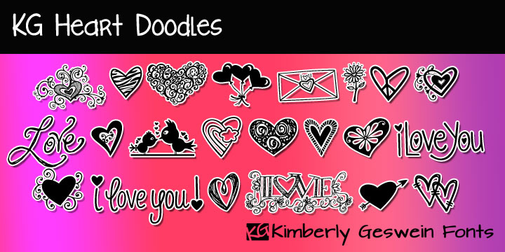 KG Heart Doodles Font