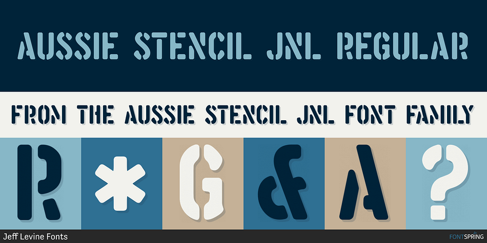 Aussie Stencil JNL Regular Font