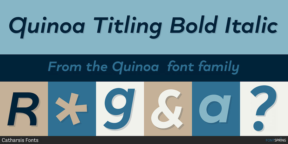 Quinoa Titling Bold Italic Font