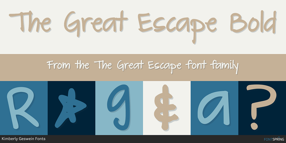 The Great Escape Font Family by Kimberly Geswein Fonts