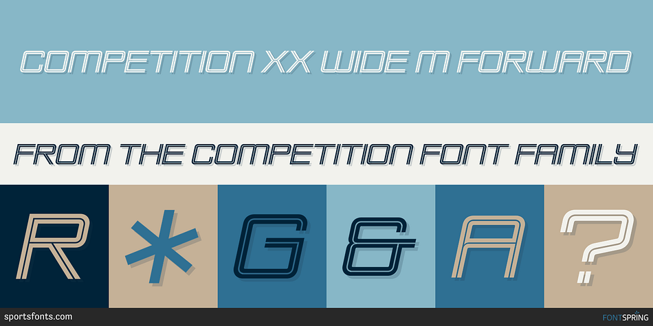 Competition XX Wide M Forward Font