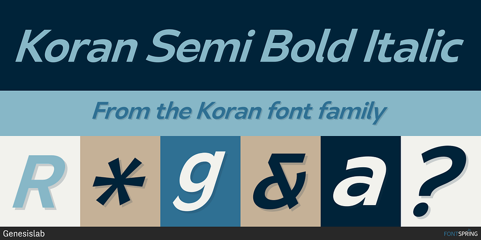 Koran Semi Bold Italic Font