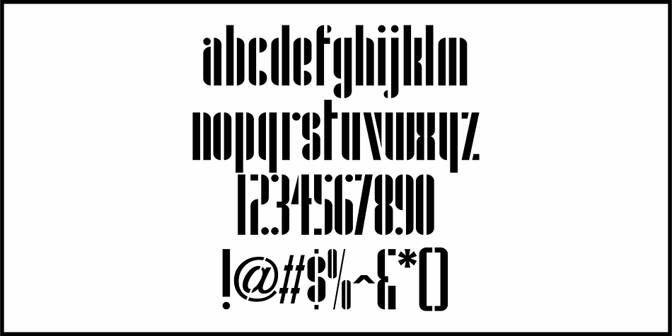 Deco Display Stencil JNL Font