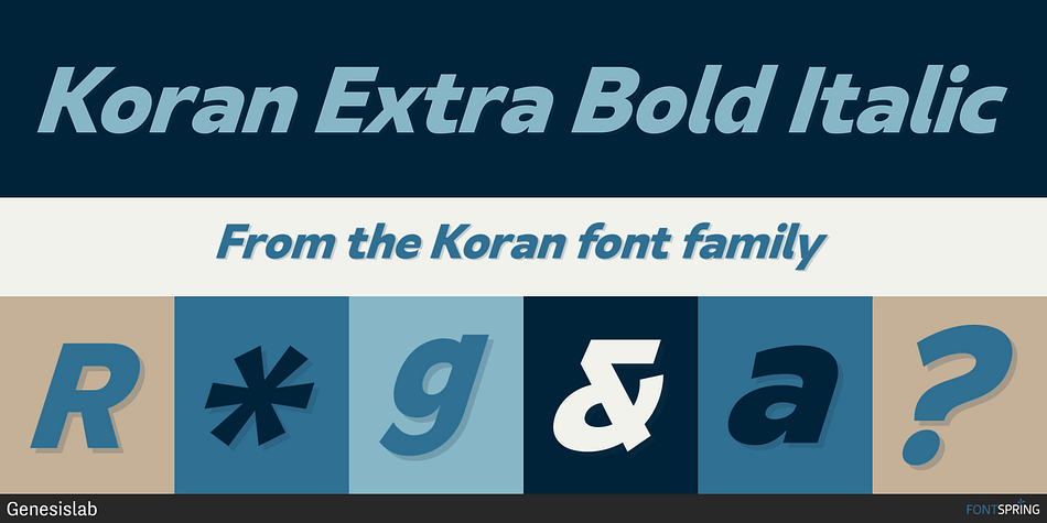 Koran Extra Bold Italic Font