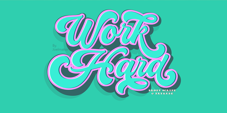 Brody Script Extrude Font