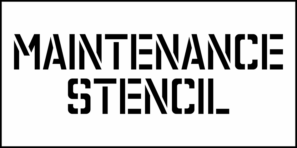 Maintenance Stencil JNL Font