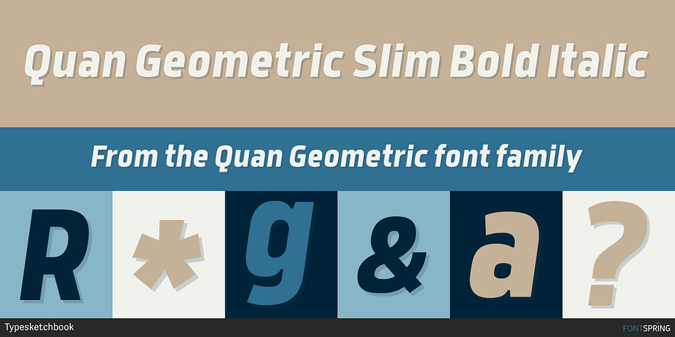 Quan Geometric Slim Bold Italic Font
