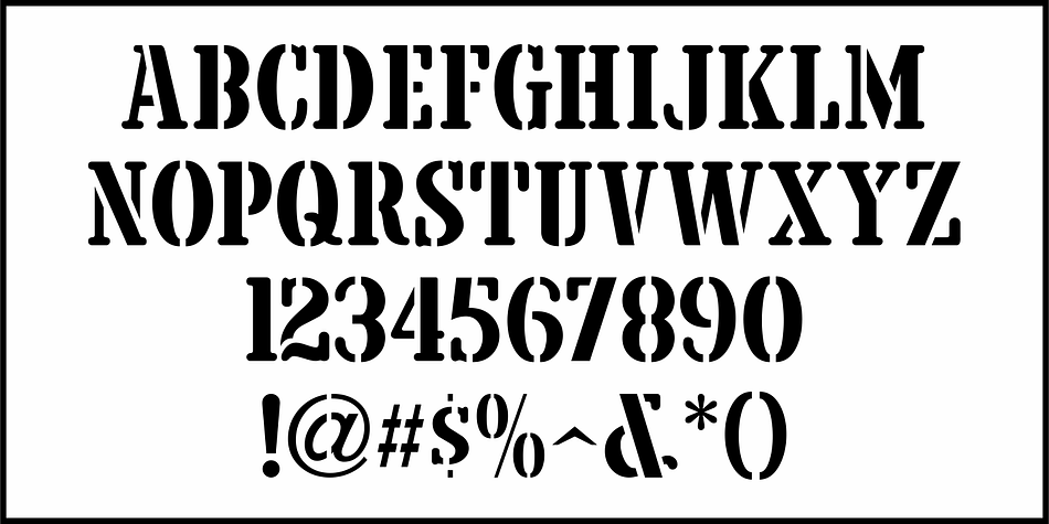 Government Stencil JNL Font