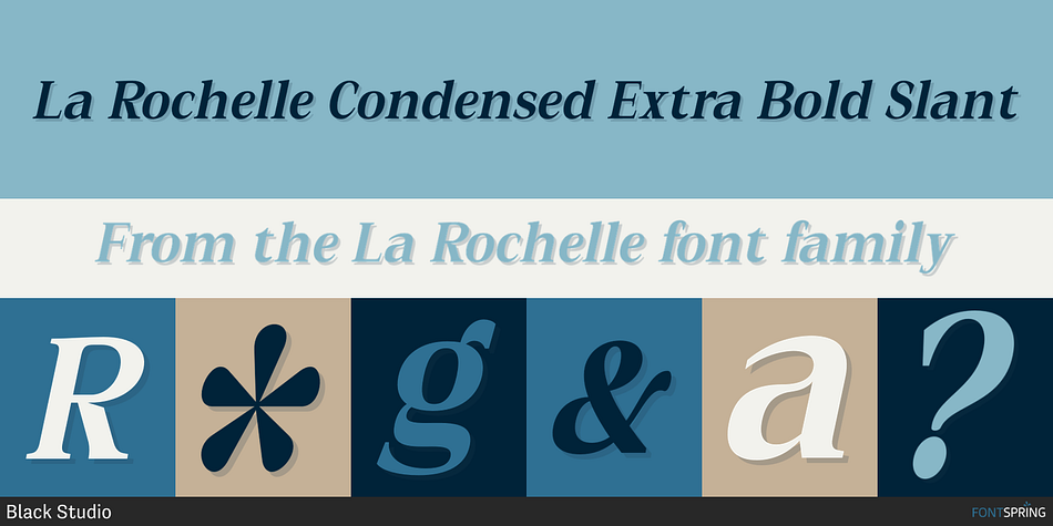 La Rochelle Condensed Extra Bold Slant Font