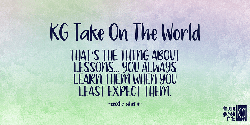 KG Take On The World Font