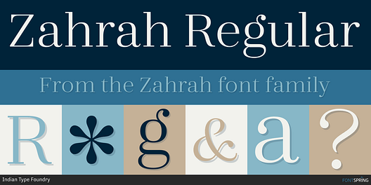 Fonts similar to Zahrah