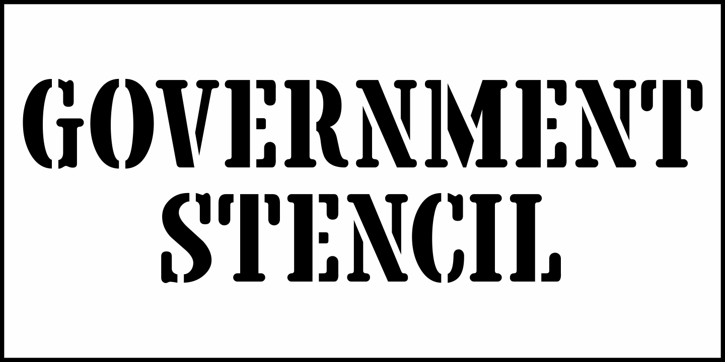 Government Stencil JNL Font