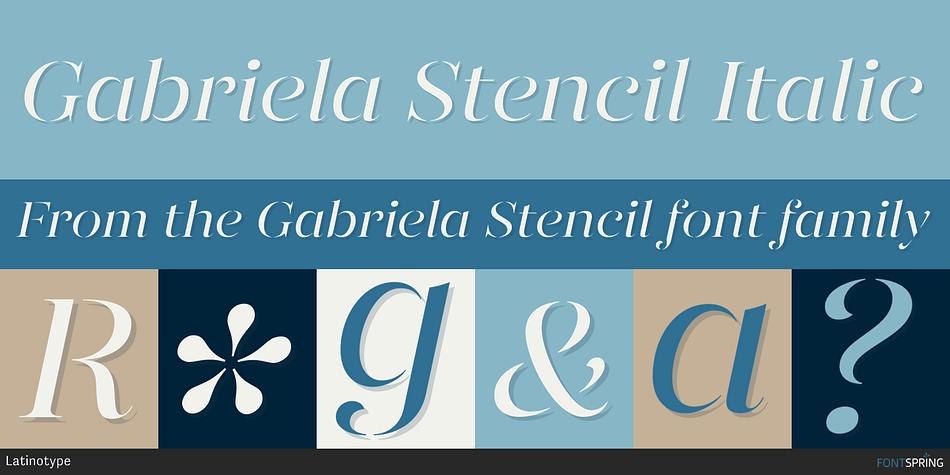Gabriela Stencil Italic Font