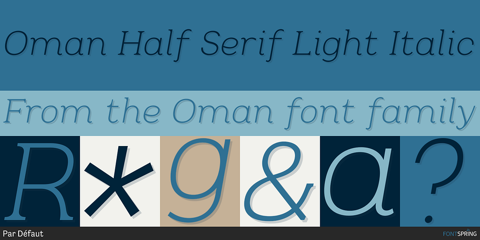 Oman Half Serif Light Italic Font